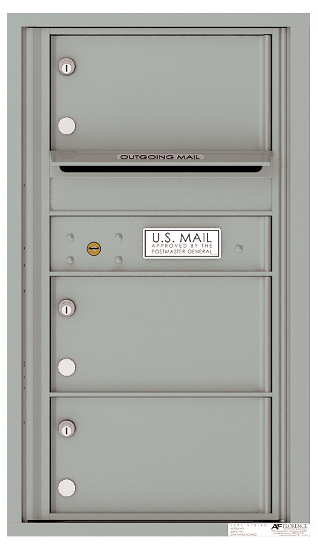 4C Horizontal Mailbox with 3 Tenant Compartments - 4C08S-03