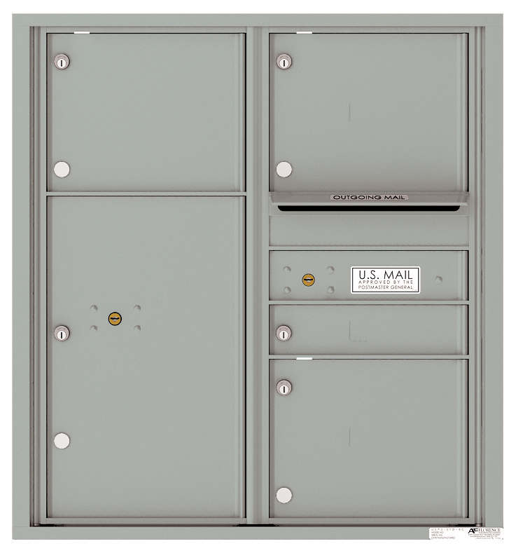 4C Horizontal Mailbox with 4 Tenant Compartments and 1 Parcel Locker ...