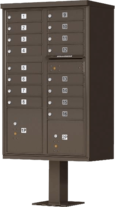 16 Door CBU Cluster Mailbox - USPS Approved - Pedestal Included