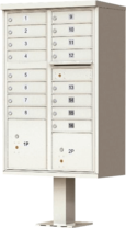 16 Door CBU Cluster Mailbox - USPS Approved - Pedestal Included